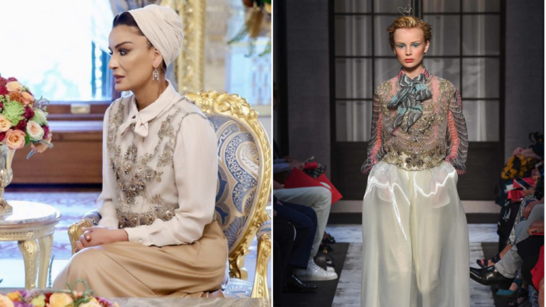 Made for Royalty: HH Sheikha Moza Stuns In Custom Schiaparelli