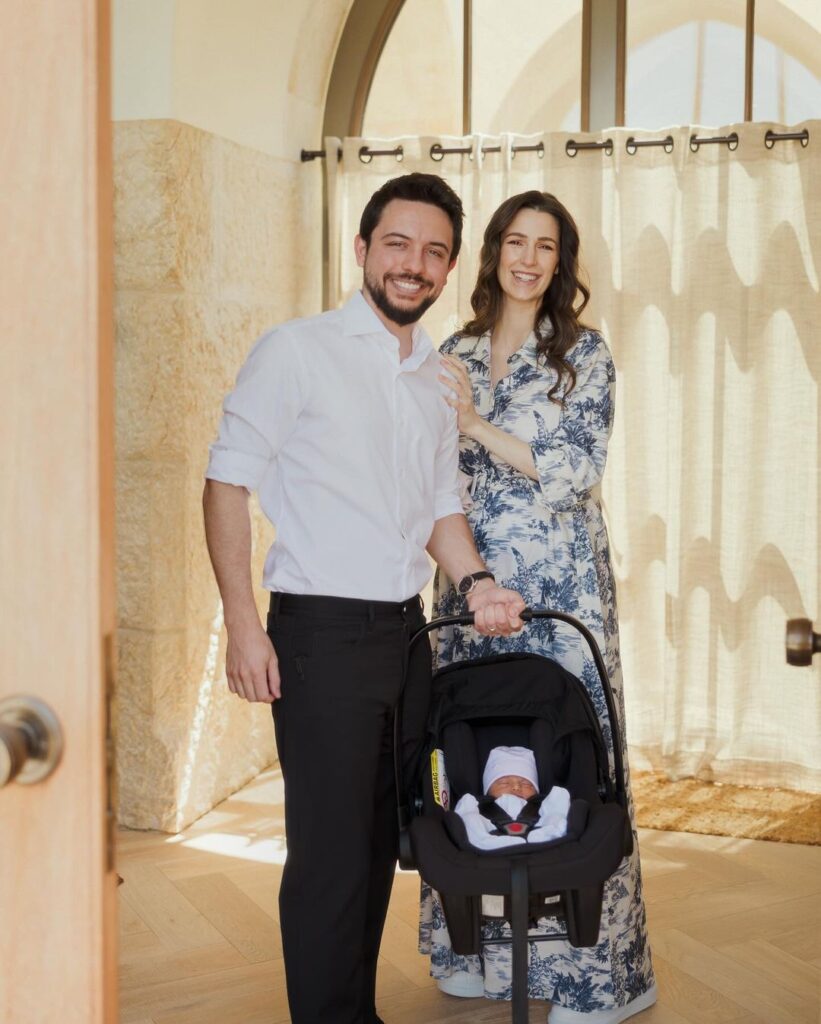 First Family Photo Of Crown Prince Hussein, Princess Rajwa & Baby Iman