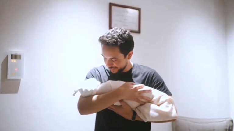 First Family Photo Of Crown Prince Hussein, Princess Rajwa & Baby Iman