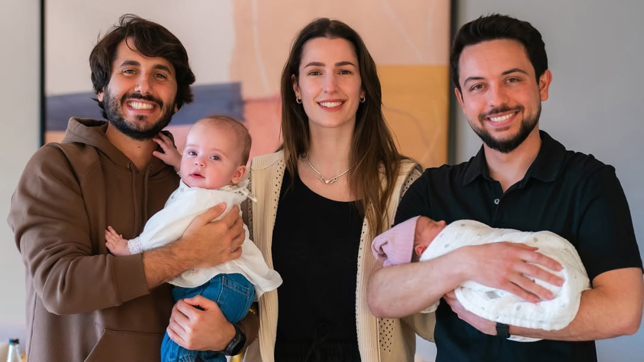 Pictures: Sweet Moment Jordanian Royal Babies Meet