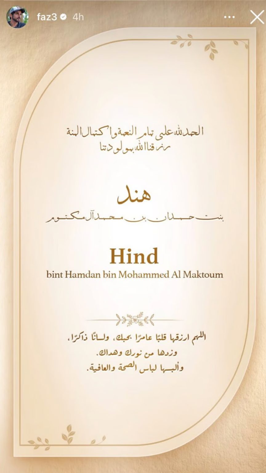 Royal Baby Joy! Sheikh Hamdan Welcomes His Fourth Child