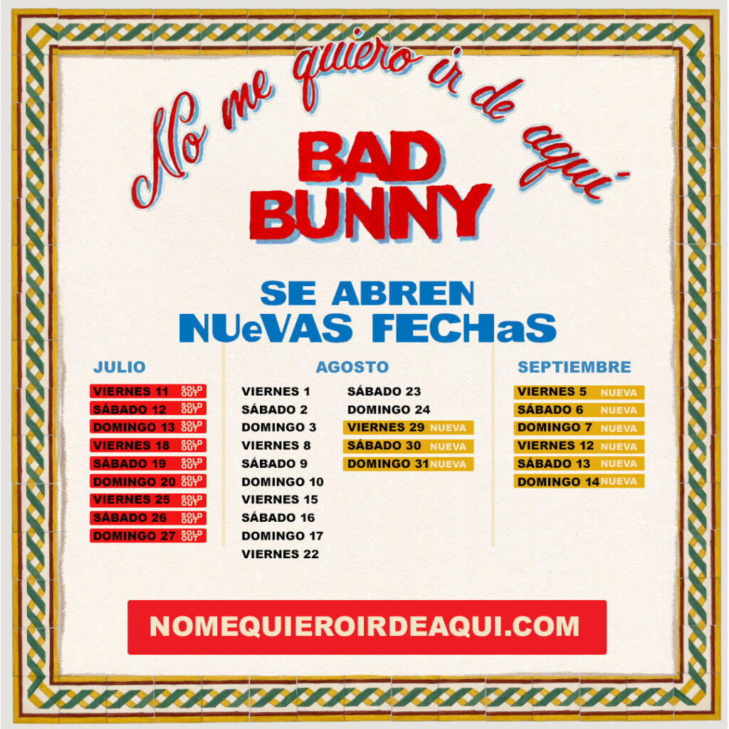 Imparable: Bad Bunny añade nuevas fechas a su residencia en Puerto Rico ...