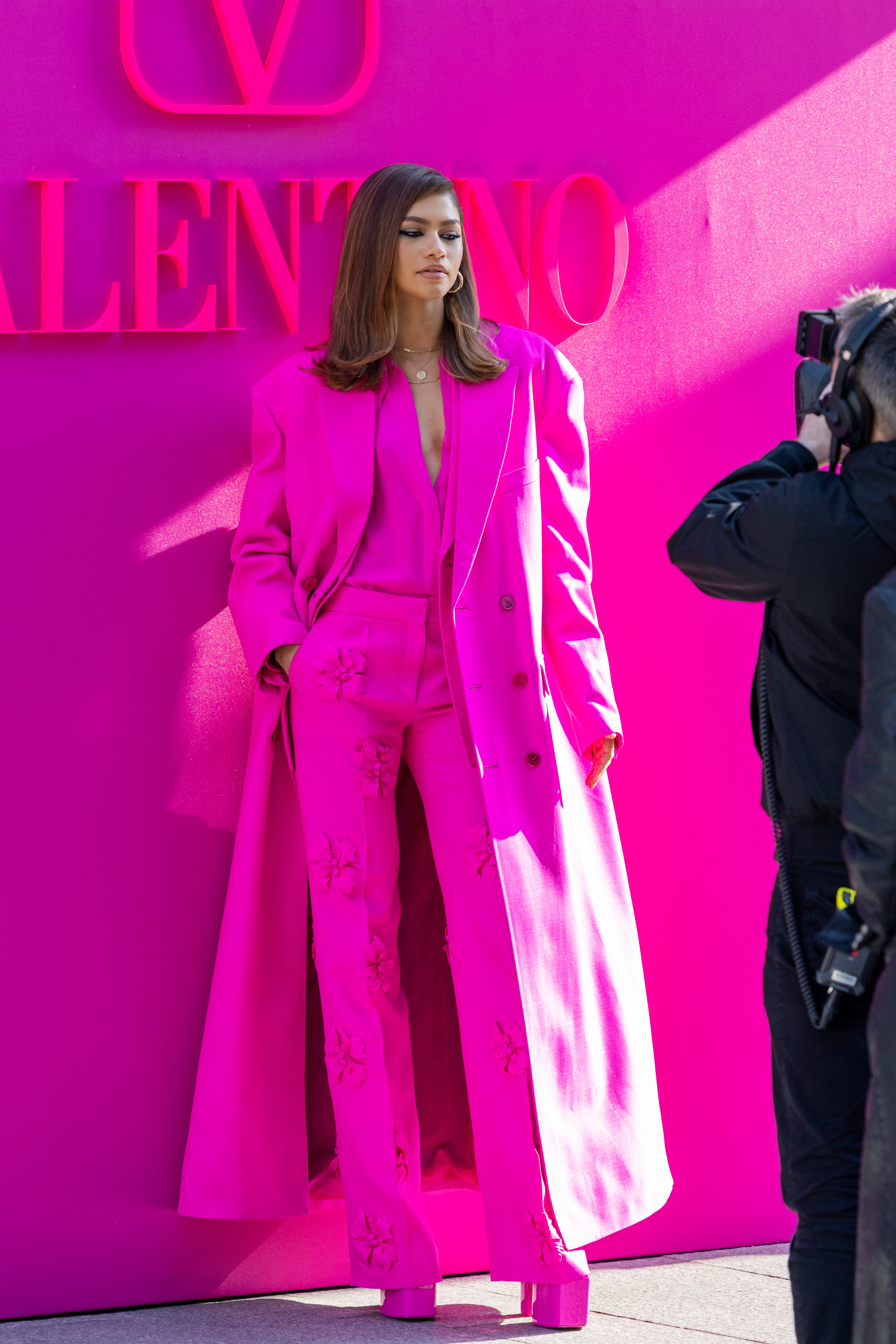 Zendaya Attends Valentino’s Pink PP Collection at Paris Fashion Week