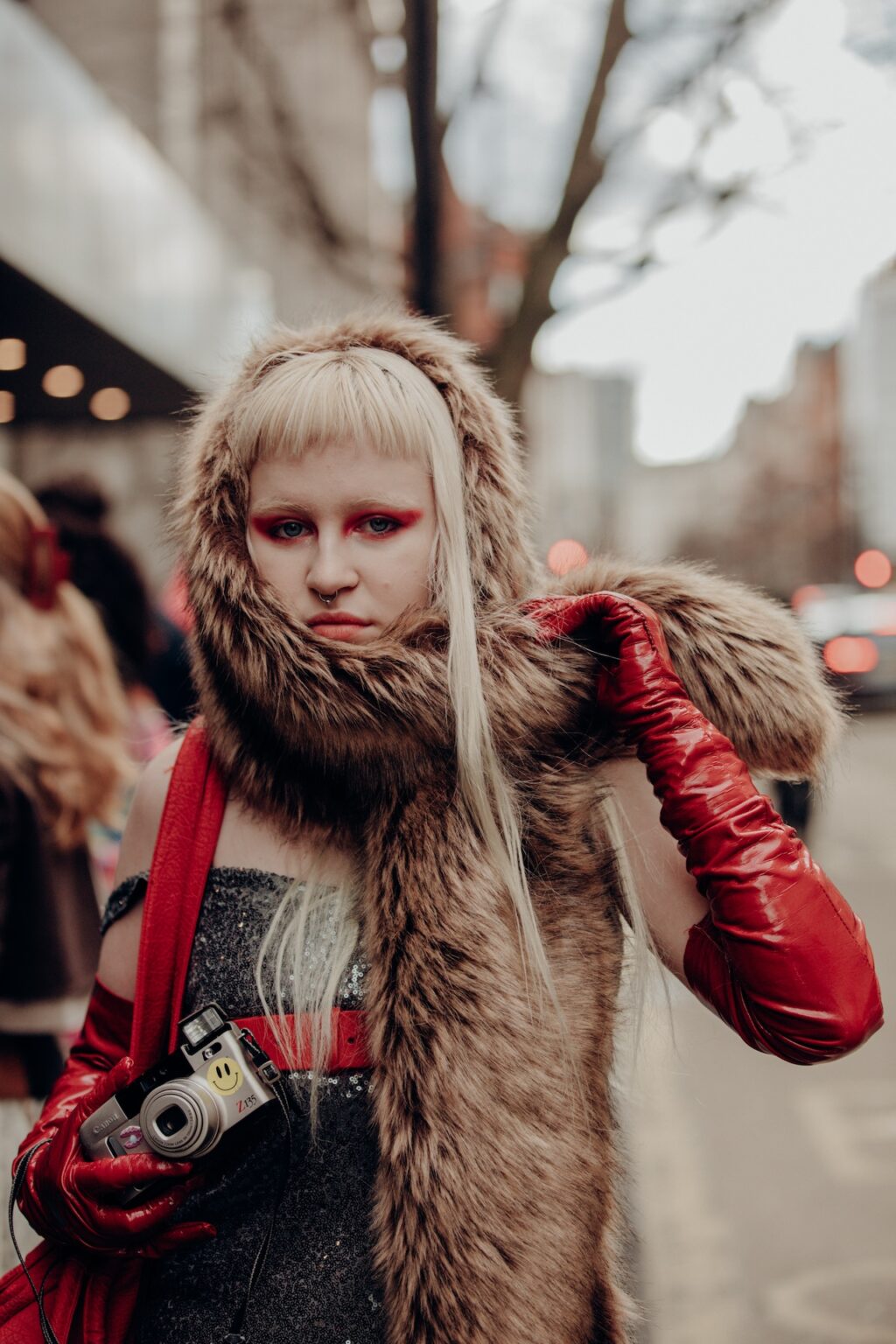 LFW Street Style: Bold Furs, Fierce Prints, & Denim Dreams