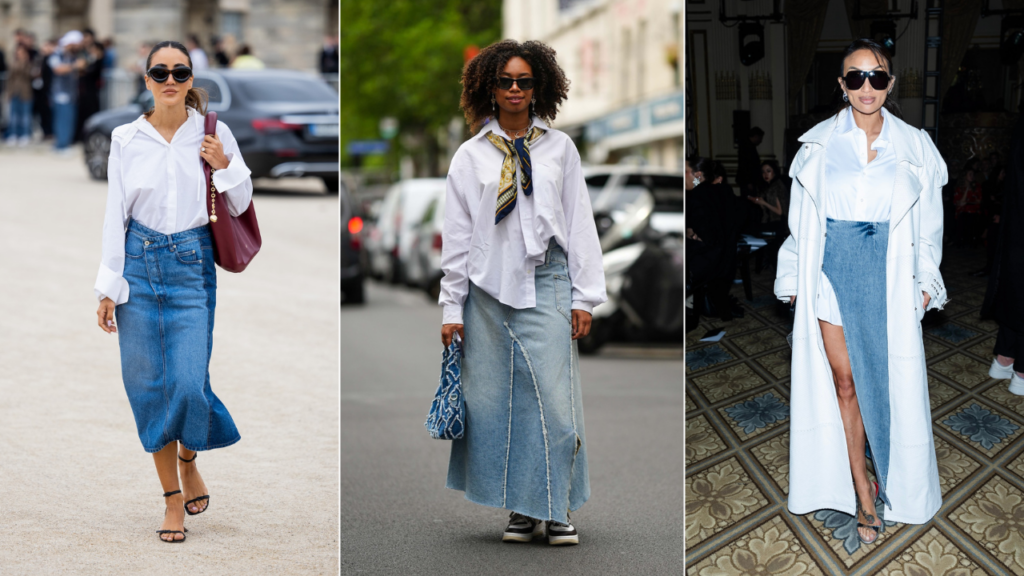 6 Chic Ways to Style a Denim Skirt This Spring