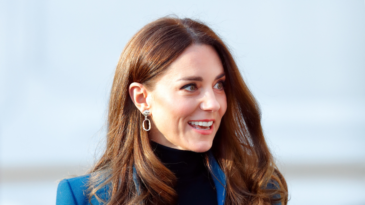 Kate Middleton Returns To Public Work In A Burgundy Pantsuit