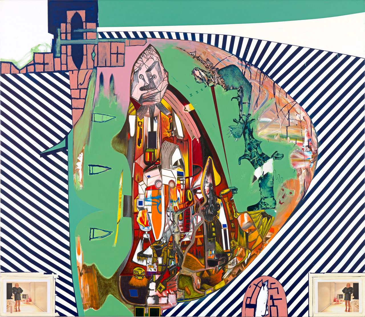 Gareth Sansom Bates Motel 2011 oil and enamel paint and inkjet print on ...