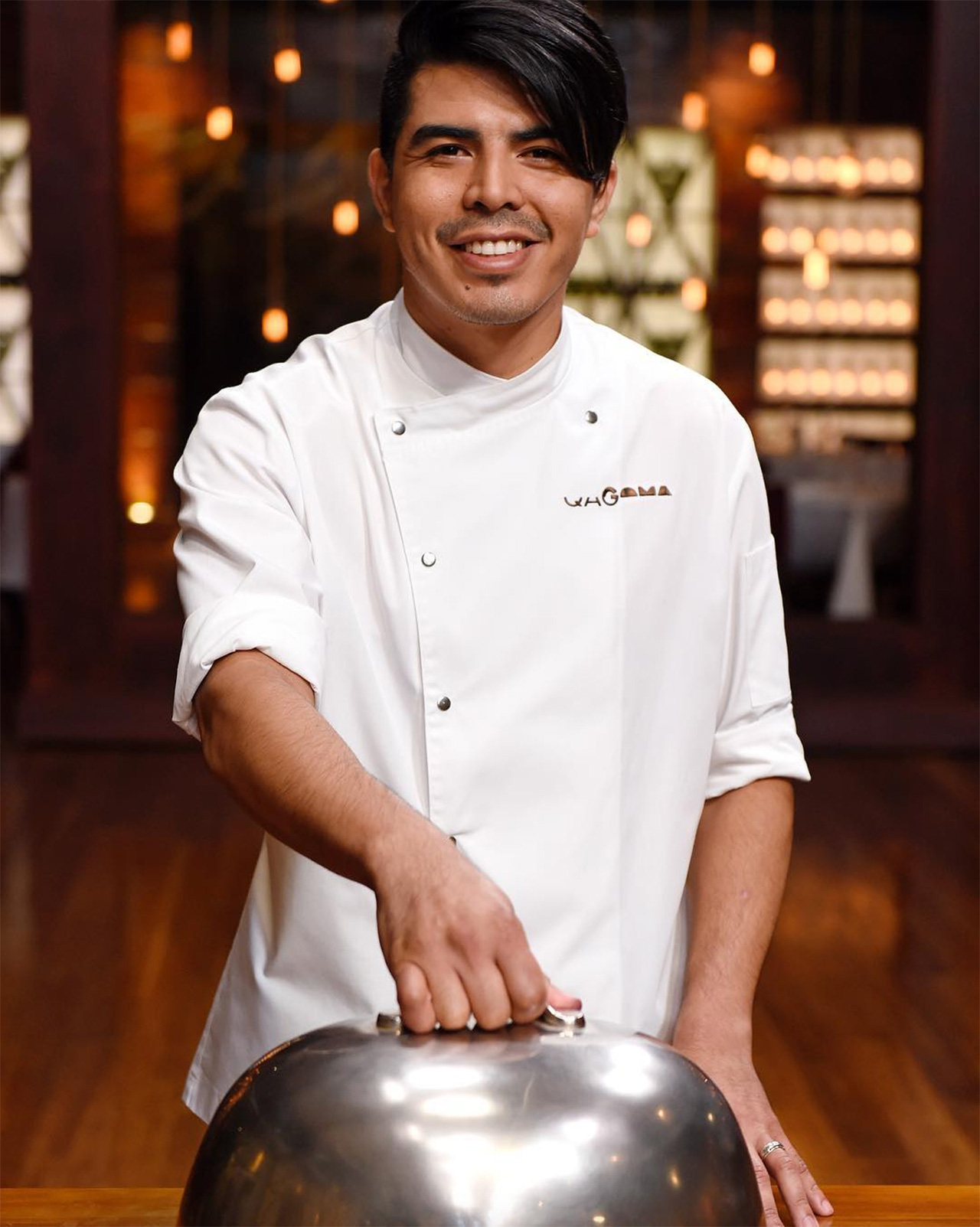 Chef Josh Lopez's painted crayfish is a work of edible art