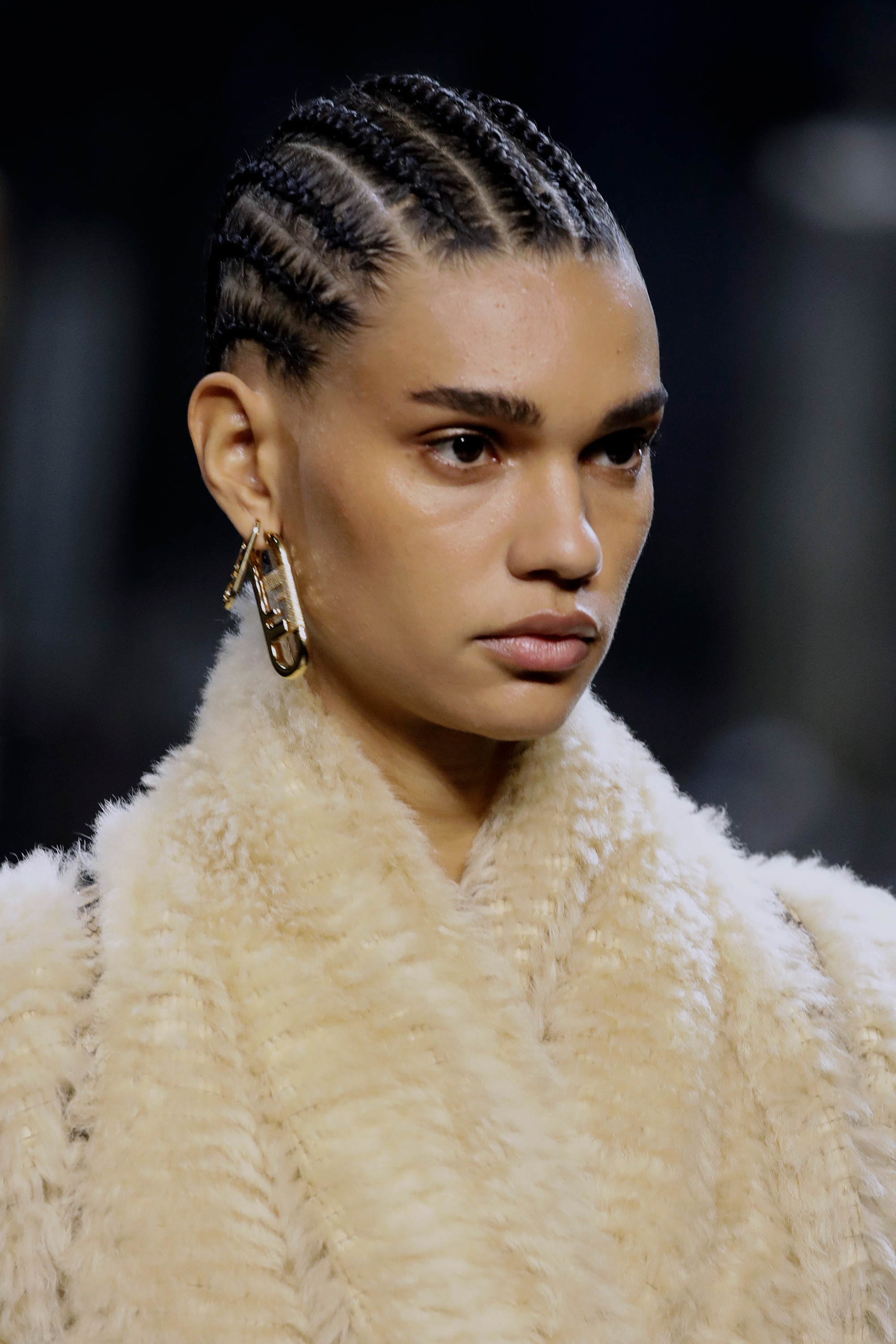 Fendi Fall 2021 Hair Trend: Monogram Hair Pins - Grazia