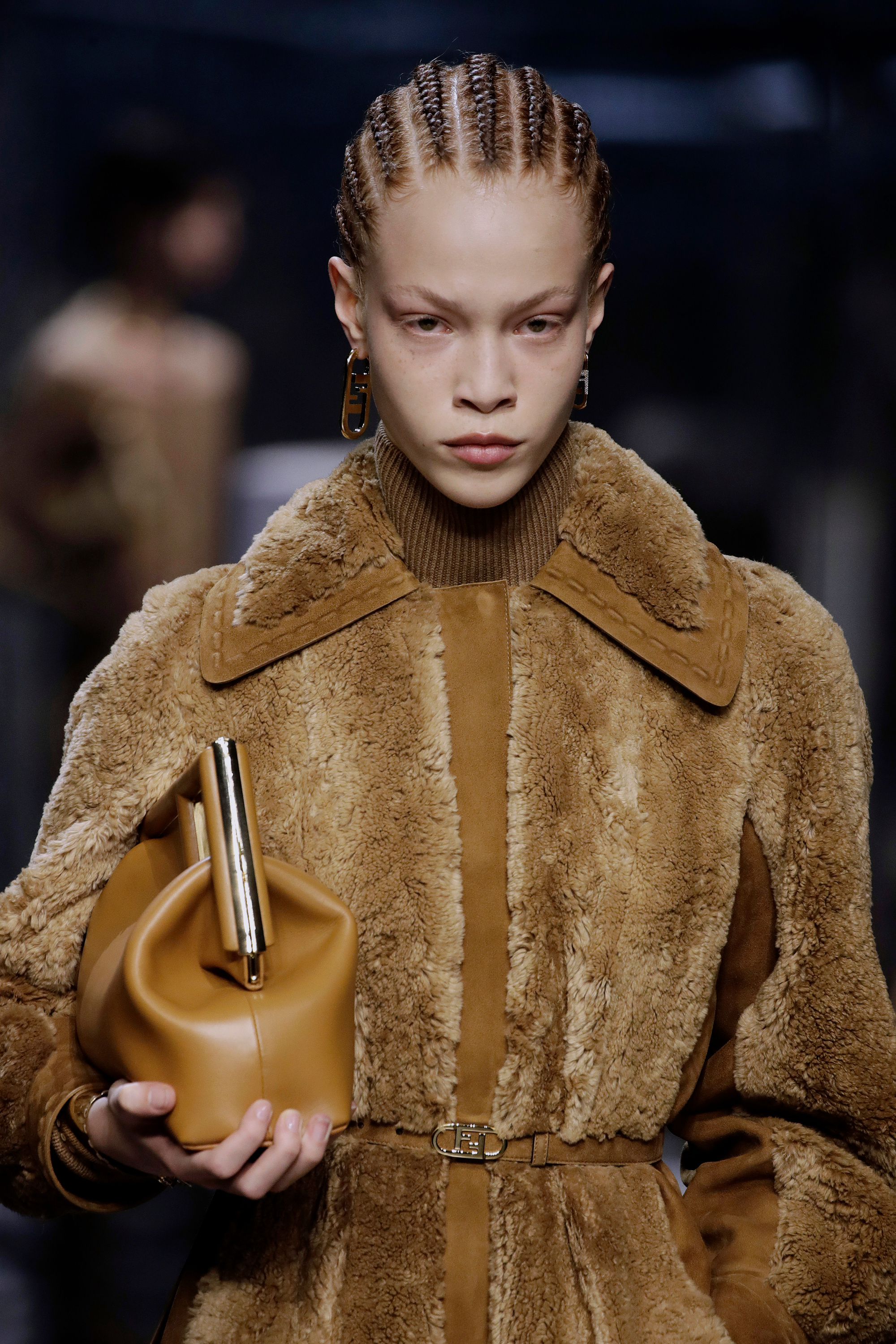 Fendi Fall 2021 Hair Trend: Monogram Hair Pins - Grazia