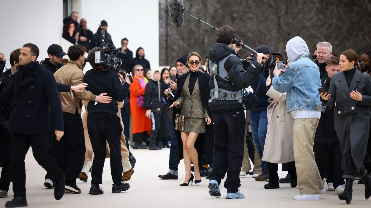 Natalie Portman Demos The "Office Siren" Aesthetic At Dior